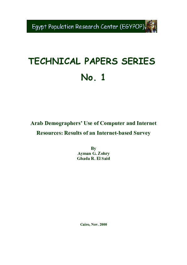 (PDF) TECHNICAL PAPERS SERIES No.