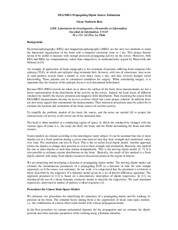 (PDF) EEG/MEG Propagating Dipole Source Estimation