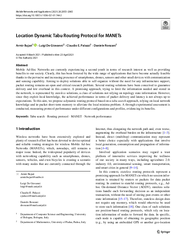 (PDF) Location Dynamic Tabu Routing Protocol for MANETs