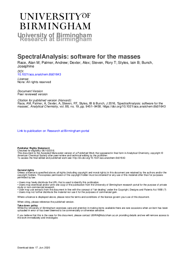 (PDF) SpectralAnalysis: software for the masses