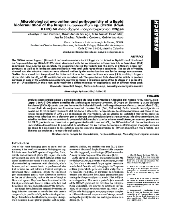 (PDF) Microbiological evaluation and pathogenicity of a liquid ...