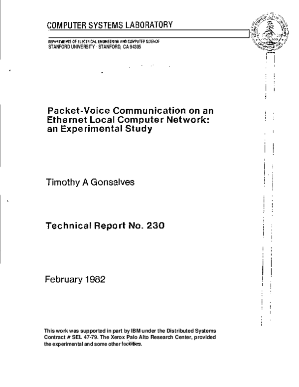 (PDF) Packet-Voice Communication on An Ethernet Local Computer Network ...