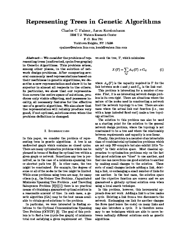 (PDF) Representing trees in genetic algorithms