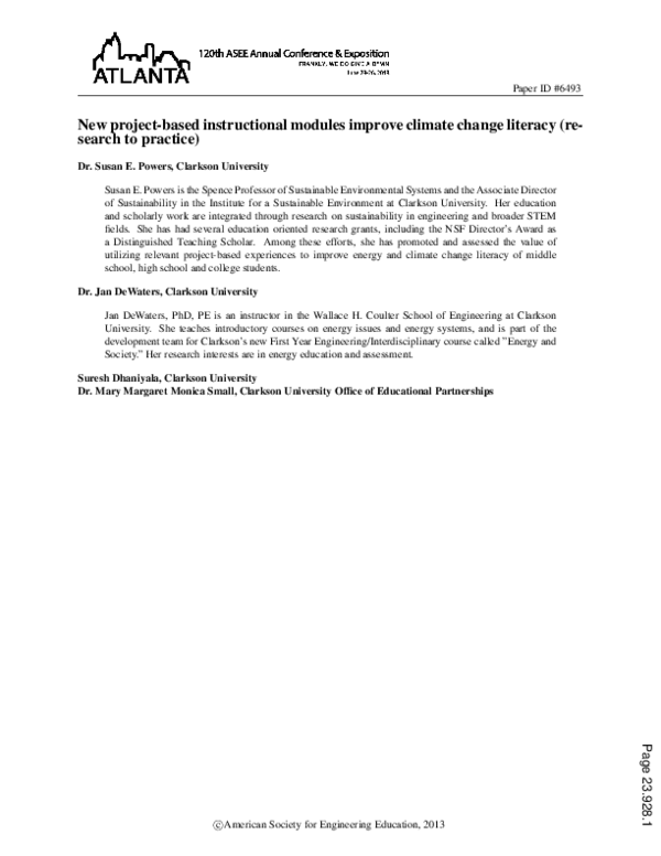 (PDF) New project-based instructional modules improve climate change ...