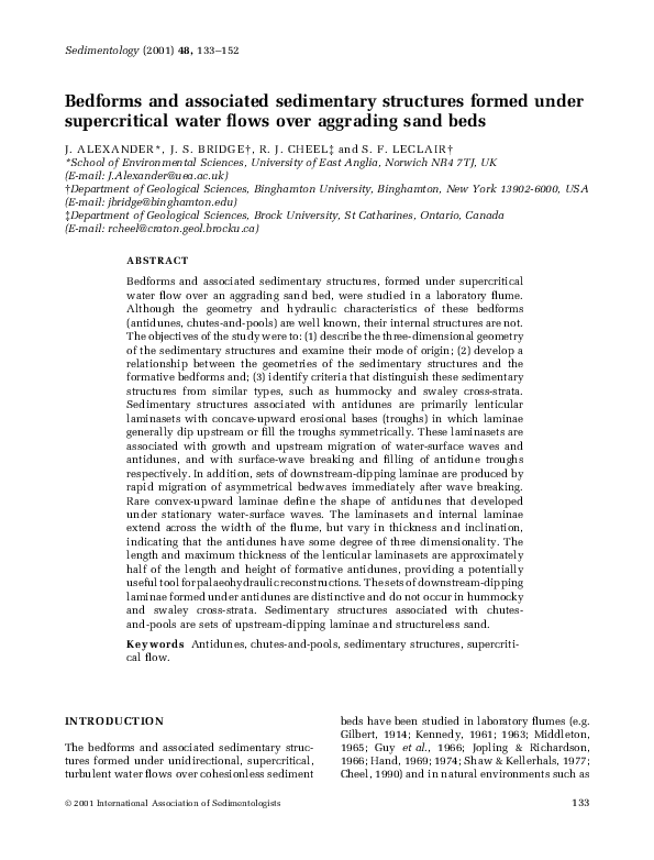 (PDF) Bedforms and associated sedimentary structures formed under ...