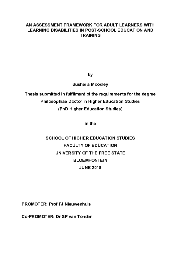 (PDF) An assessment framework for adult learners with learning ...