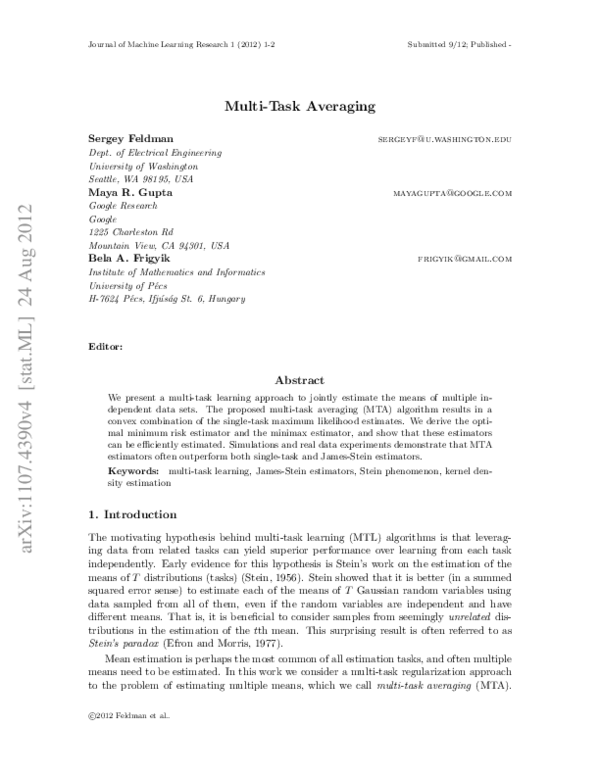 (PDF) Multi-Task Output Space Regularization