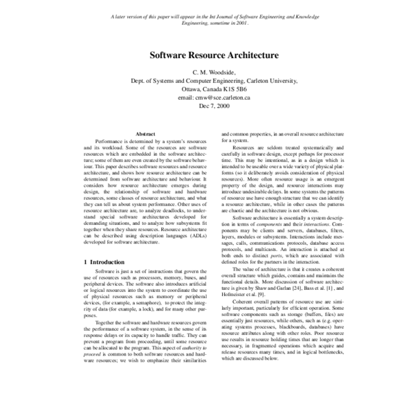 (PDF) Software Resource Architecture