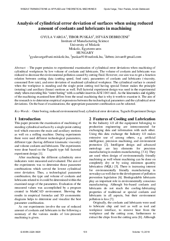 Pdf Analysis Of Cylindrical Error Deviation Of Surfaces When Using