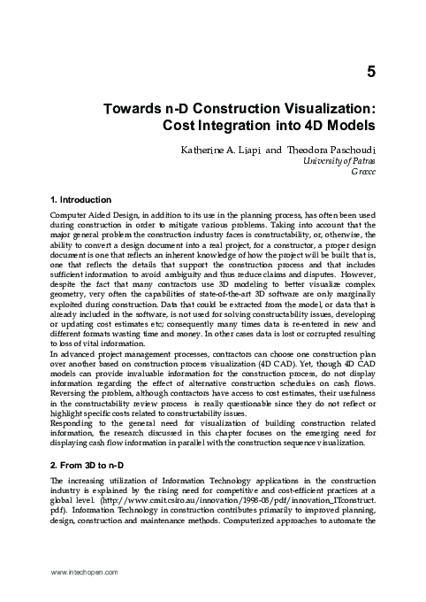 (PDF) 5 Towards n-D Construction Visualization: Cost Integration into ...