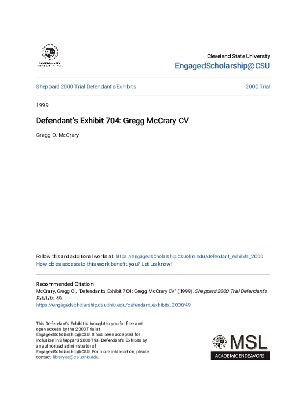 (PDF) Defendant's Exhibit 704: Gregg McCrary CV | Gregg McCrary ...