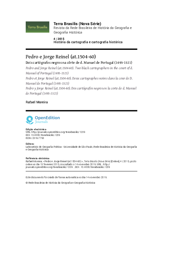 (PDF) Pedro e Jorge Reinel (at.1504-60)