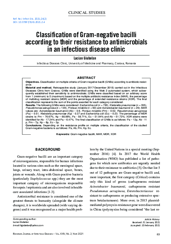 (PDF) Classification of Gram-Negative Bacilli According to Their ...