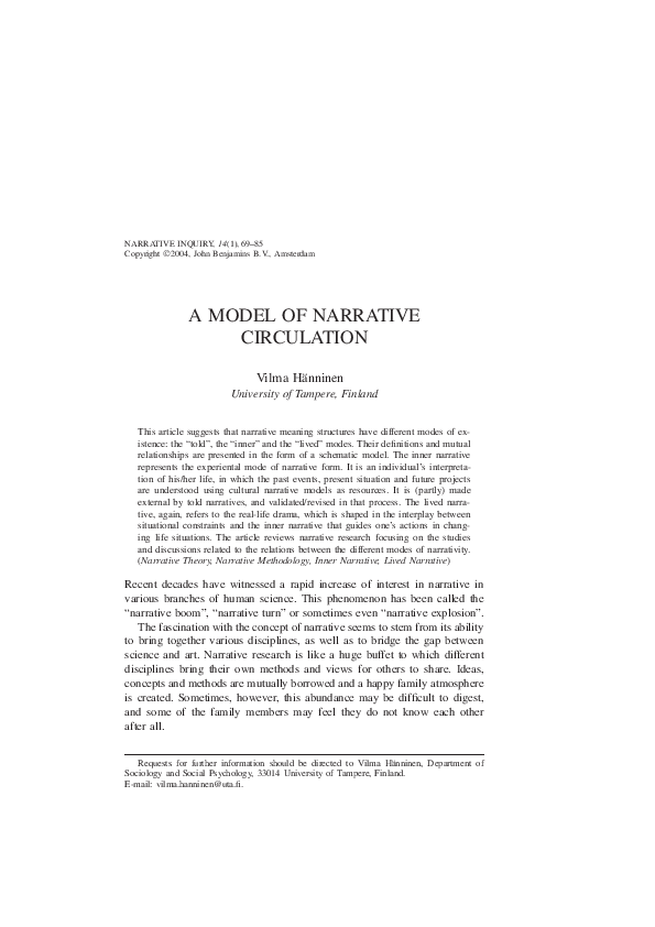 (PDF) A model of narrative circulation