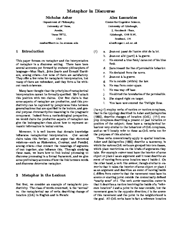 (PDF) Metaphor in Discourse