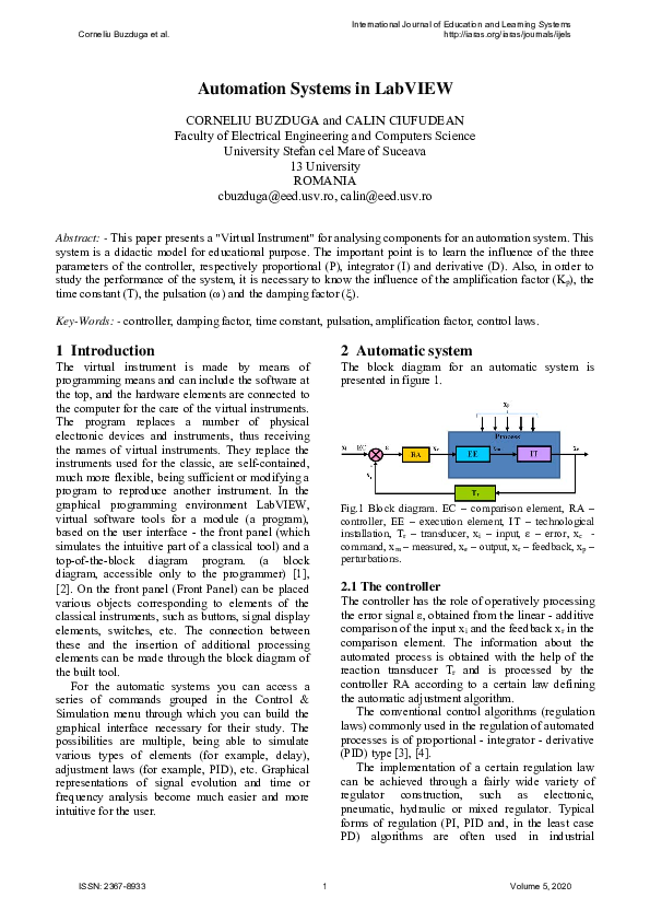 (PDF) Automation Systems in LabVIEW