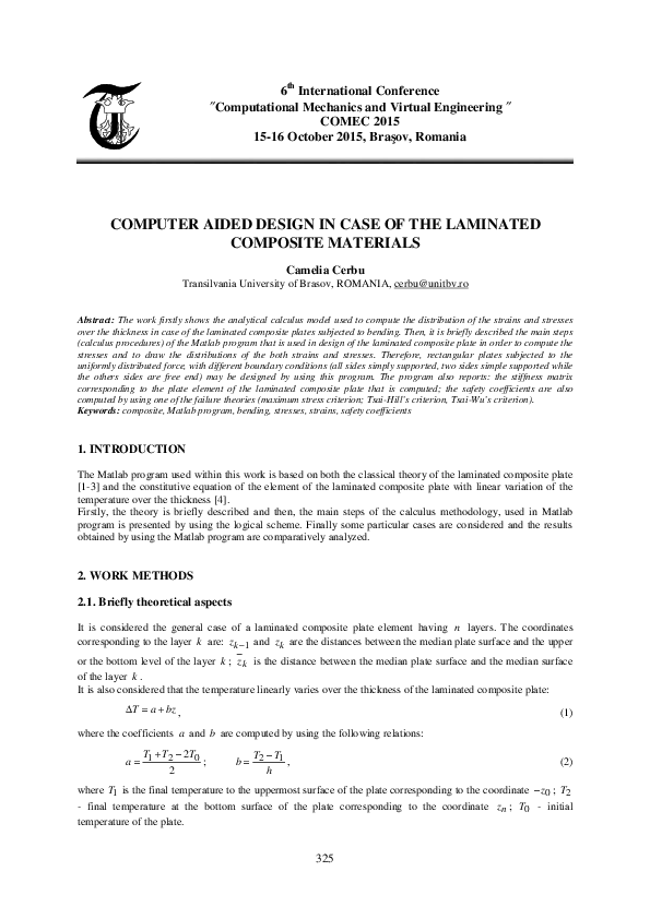 (PDF) Aided Design in Case of the Laminated Composite Materials