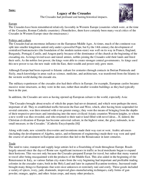 (PDF) Legacy of the crusades