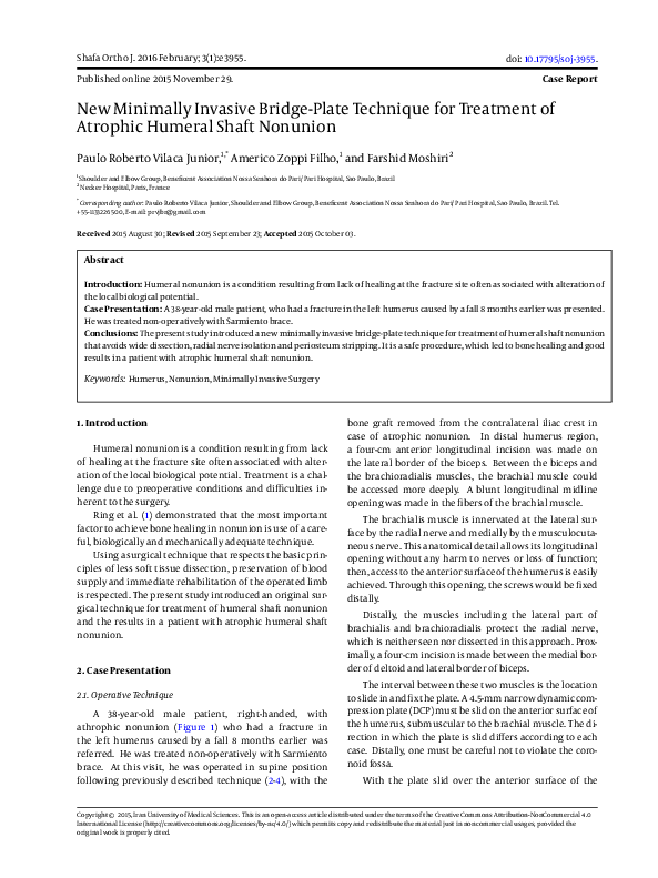 (PDF) New Minimally Invasive Bridge-Plate Technique for Treatment of ...
