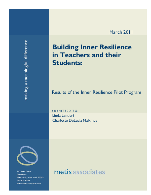 (PDF) Building Inner Resilience in Teachers and their Children