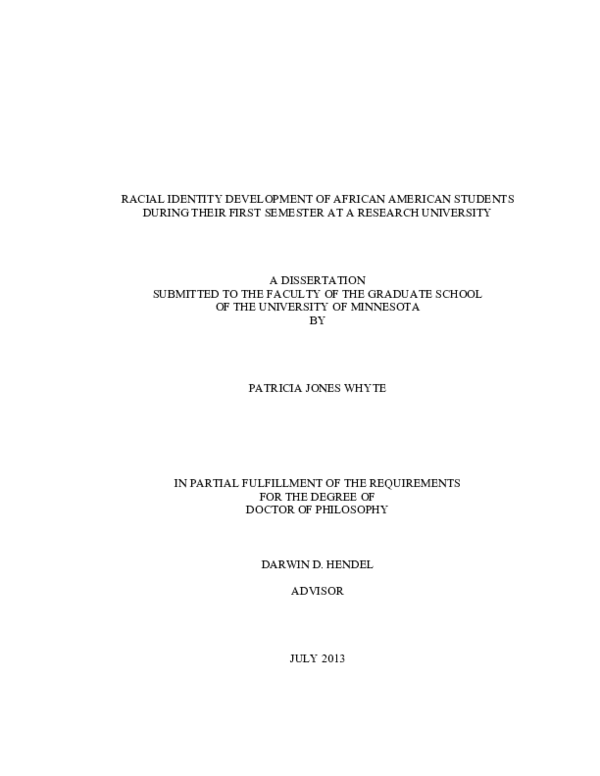 (PDF) Racial identity development of African American students during ...