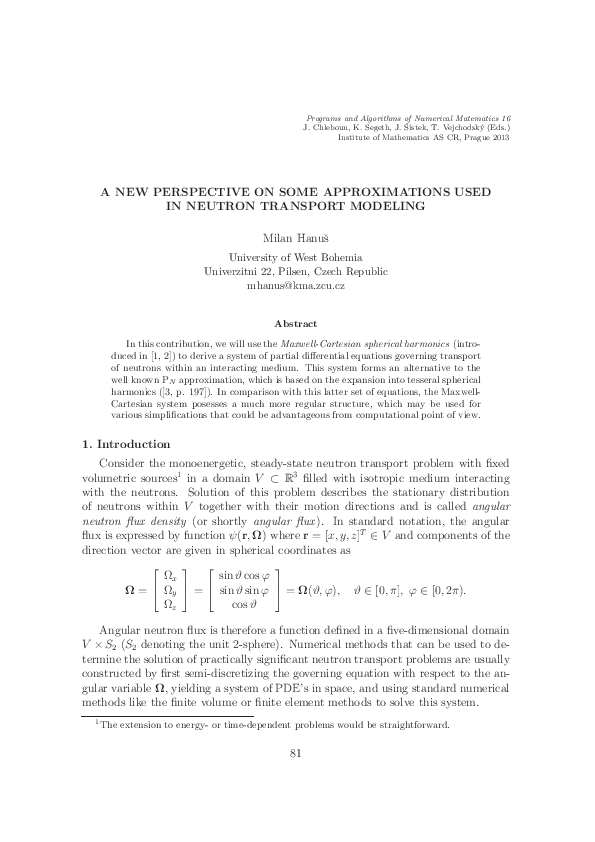 (PDF) A new perspective on some approximations used in neutron ...