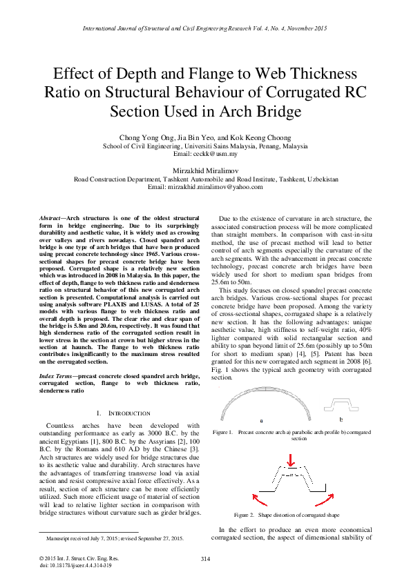 (PDF) Effect of Depth and Flange to Web Thickness Ratio on Structural ...