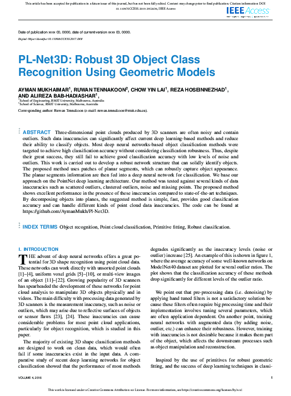Pdf Pl Net3d Robust 3d Object Class Recognition Using Geometric Models