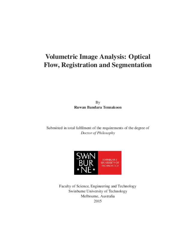 (PDF) Volumetric image analysis: optical flow, registration and ...