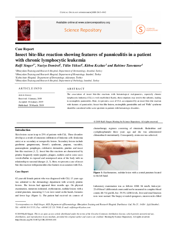 (PDF) Insect bite-like reaction showing features of panniculitis in a ...