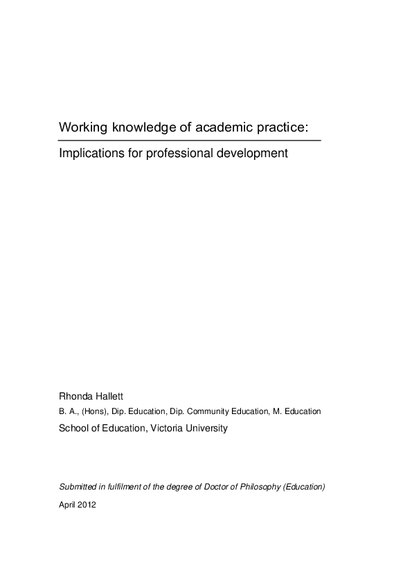 (PDF) Implications for Professional Development