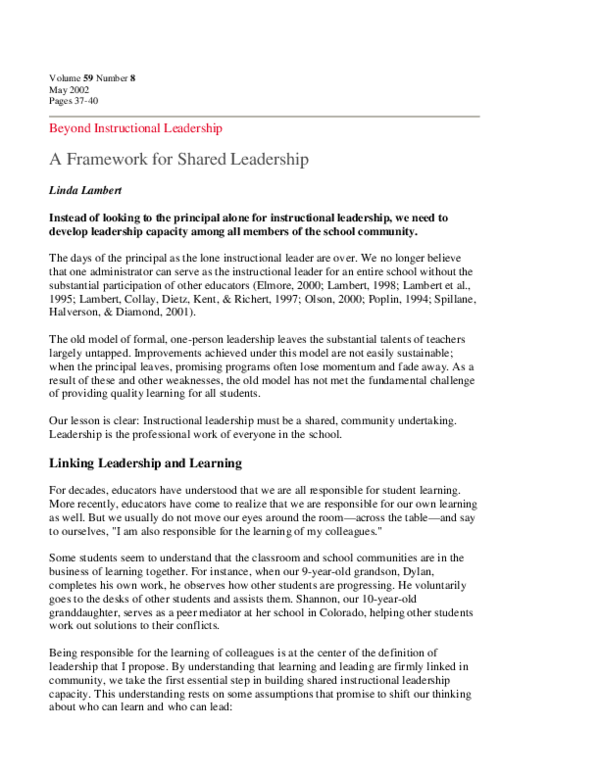 (PDF) A Framework for Shared Leadership