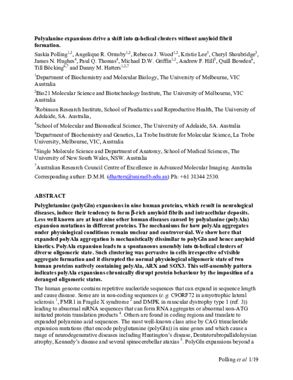 (PDF) Polyalanine expansions drive a shift into α-helical clusters ...