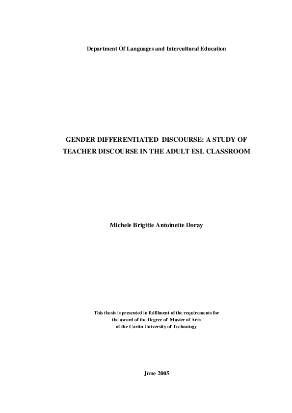 (PDF) Gender differentiated discourse: a study of teacher discourse in ...