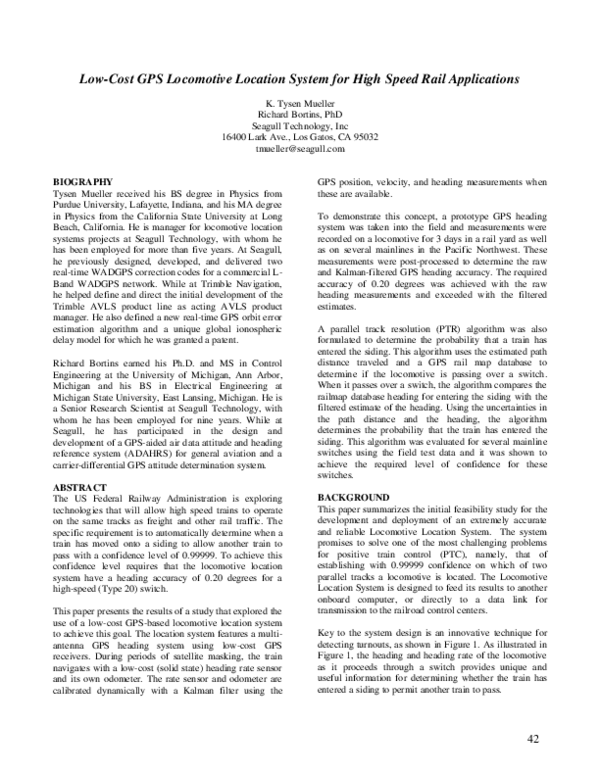 (PDF) Low-Cost GPS Locomotive Location System for High Speed Rail ...