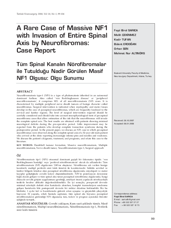 (PDF) A rare case of massive NF1 with invasion of entire spinal axis by ...