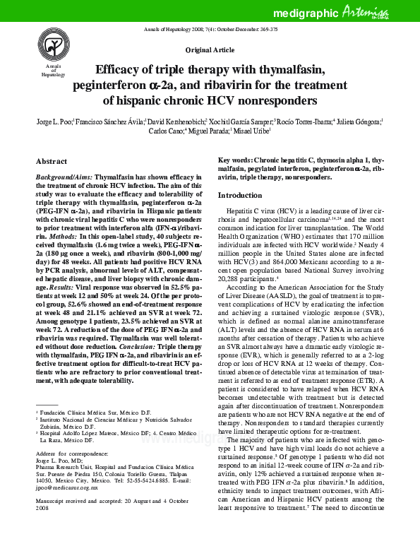 (PDF) Efficacy of triple therapy with thymalfasin, peginterferon alpha ...