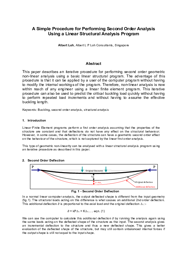 (PDF) A Simple Procedure for Performing Second Order Analysis Using a ...