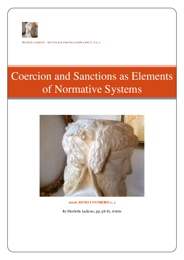 (PDF) Coercion and Sanctions as Elements of Normative Systems