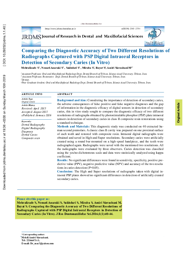 (PDF) Comparing the Diagnostic Accuracy of Two Different Resolutions of ...