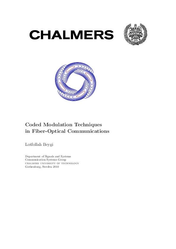 Pdf Coded Modulation Techniques In Fiber Optical Communications