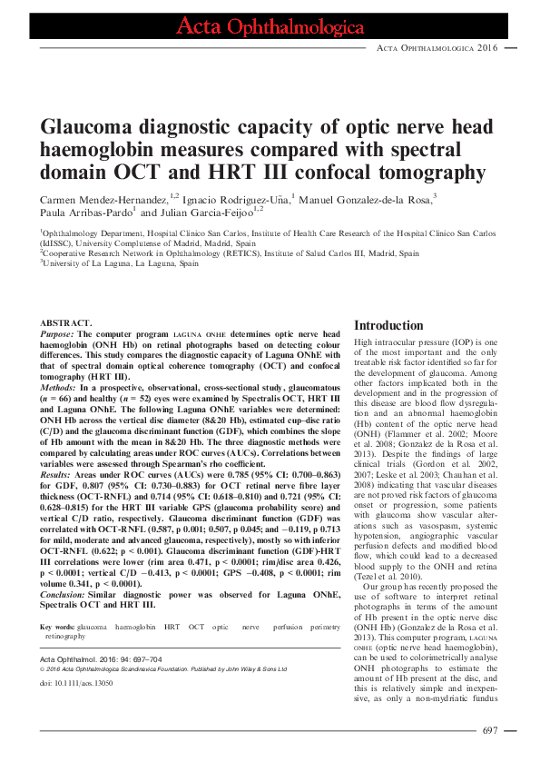 (PDF) Glaucoma diagnostic capacity of optic nerve head haemoglobin ...