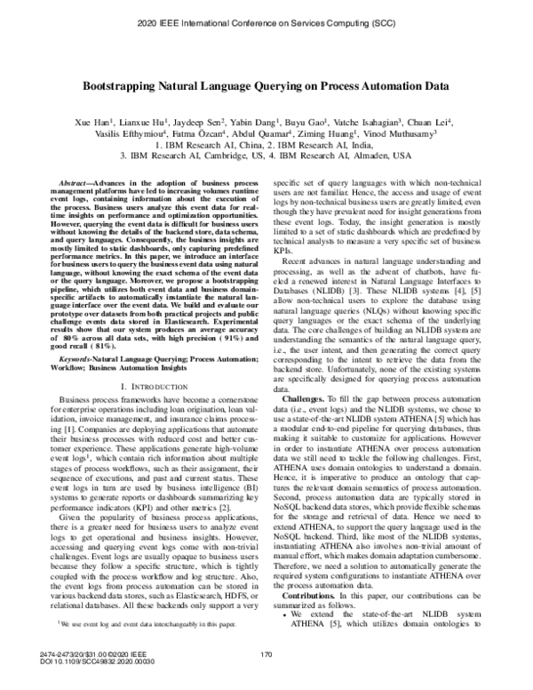 (PDF) Bootstrapping Natural Language Querying on Process Automation Data