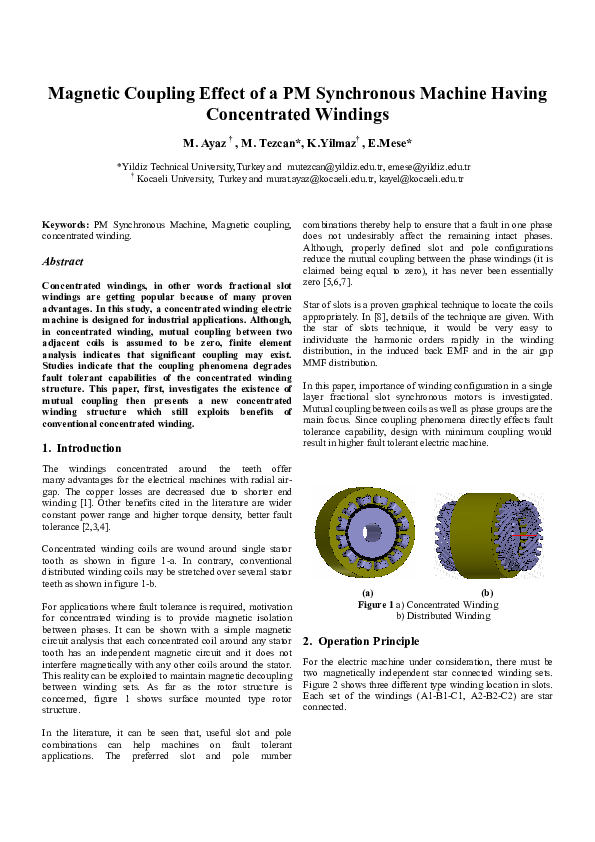 (PDF) Magnetic Coupling Effect of a PM Synchronous Machine Having ...