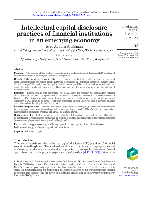 (PDF) Intellectual capital disclosure practices of financial ...