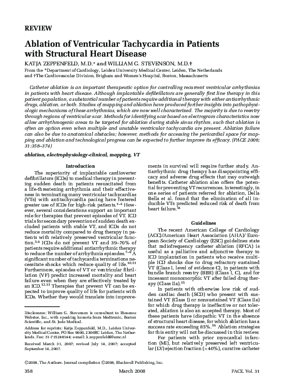 (PDF) Ablation of Ventricular Tachycardia in Patients with Structural ...