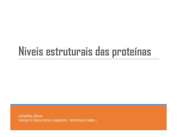 (PDF) Niveis estruturais das proteinas