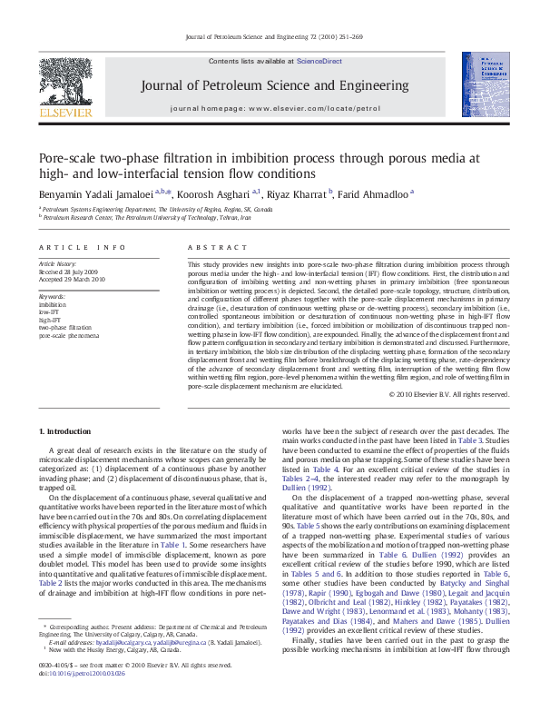 (PDF) Pore-scale two-phase filtration in imbibition process through porous media at high- and ...