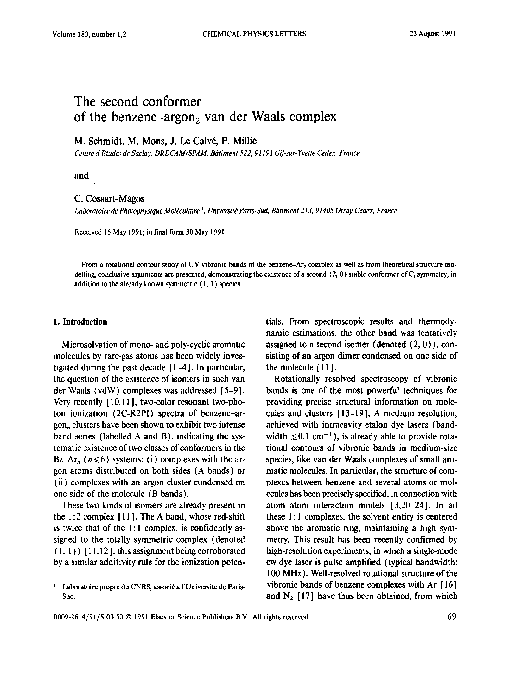 (PDF) The second conformer of the benzene--argon2 van der Waals complex