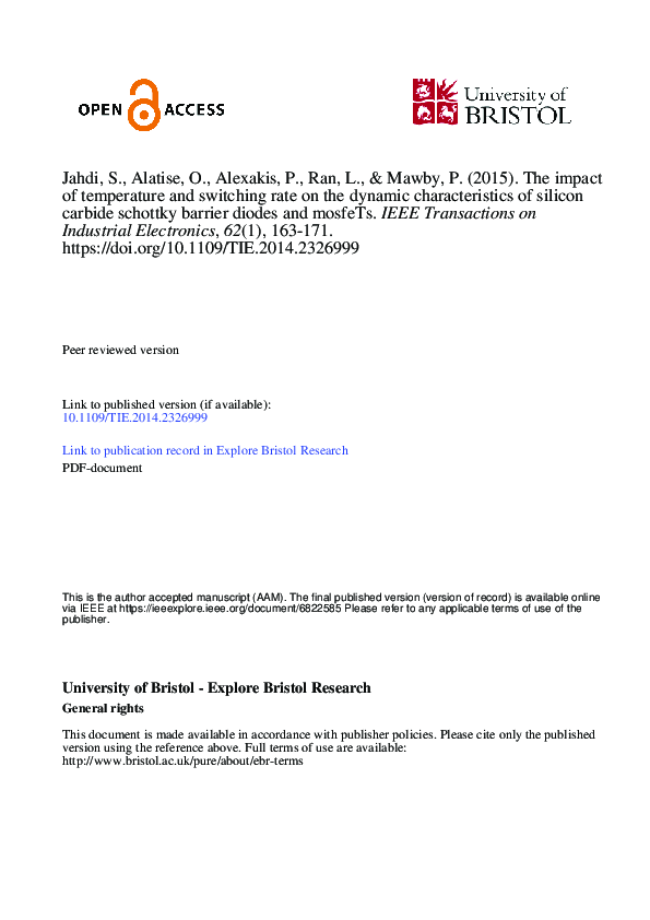 Pdf The Impact Of Temperature And Switching Rate On The Dynamic Characteristics Of Silicon